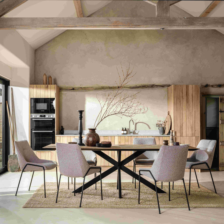 Anna Dining Chair - Grey Boucle 2 Pack – Rydan Interiors