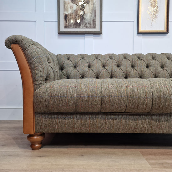 Kane | Harris Tweed Chesterfield Sofa - Colour: Green Mix | Rydan ...